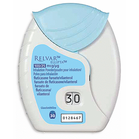 RELVAR ELLIPTA Fluticasone Furoate / Vilanterol Trifenatate 100mcg ...